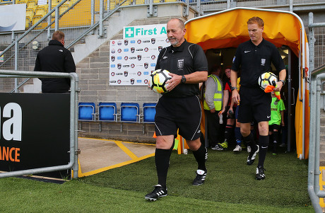 Referee Gary Hammon Leads Players Out Editorial Stock Photo - Stock ...