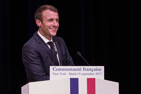 French President Emmanuel Macron Speaks New Editorial Stock Photo ...
