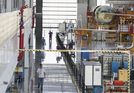 Workers Walk Next Fuselage Section Plane Editorial Stock Photo - Stock ...