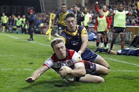 Ollie Thorley Gloucester Rugby Right Scores Editorial Stock Photo ...