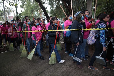Group People Get Ready Sweep Clean Editorial Stock Photo - Stock Image ...