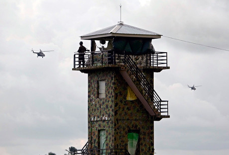 Soldier Stands Guard On Tower Military Editorial Stock Photo - Stock ...