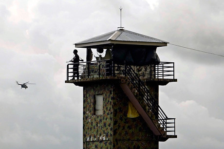 Soldier Stands Guard On Tower Military Editorial Stock Photo - Stock ...