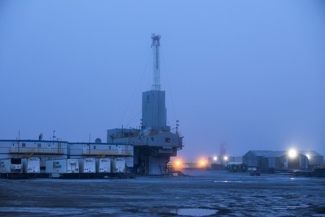 Drilling Rigs Dot Tundra Prudhoe Bay Editorial Stock Photo - Stock ...