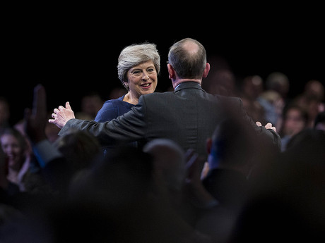 Prime Minister Theresa May Receives Hug Editorial Stock Photo - Stock ...