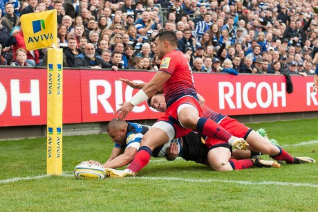 Jonathan Joseph Bath Rugby Reaches Tryline Editorial Stock Photo ...
