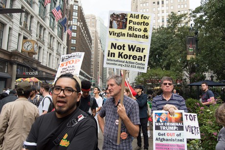 Rally for Puerto Rico and against war and racism at Herald Square, New ...