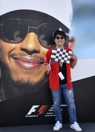 Spectator Poses Before Poster British Formula Editorial Stock Photo ...