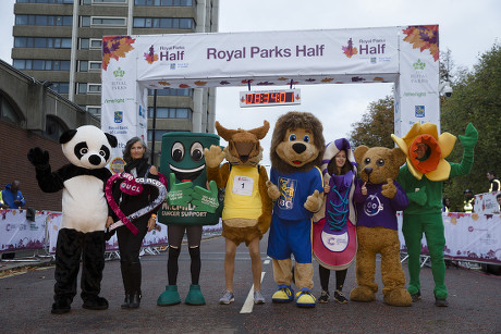 Charity Mascots Pose Front Start Line Editorial Stock Photo - Stock ...
