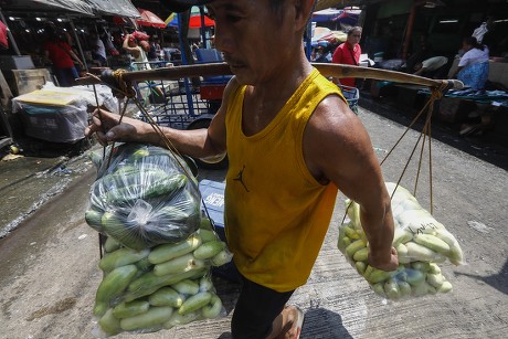Vendor Carries Sacks Vegetables Market Where Editorial Stock Photo ...
