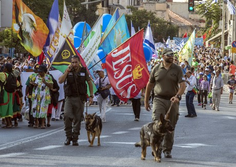 Israeli Police Sniffer Dogs Patrol Near Editorial Stock Photo - Stock ...