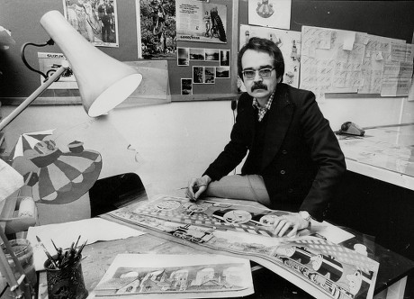 Brian Cosgrove Awardwinning Cartoonist Working On Editorial Stock Photo ...