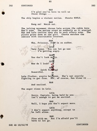 Carrie Fishers Personal Handannotated Shooting Script Editorial Stock ...