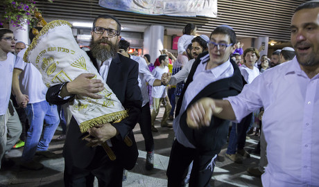 Religious Jews Dance Torah Scrolls Southern Editorial Stock Photo ...