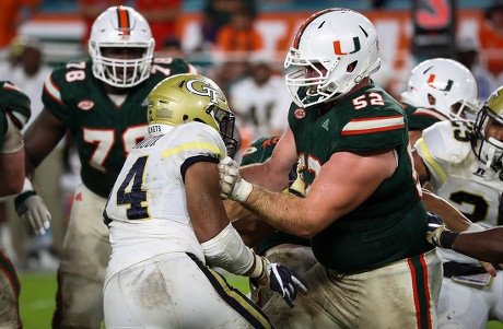 Miami Hurricanes Offensive Lineman Kc Mcdermott Editorial Stock Photo ...