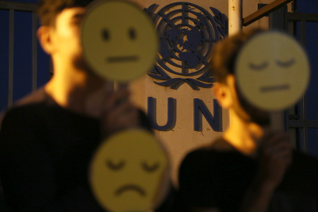 People Hold Sad Face Emojis During Editorial Stock Photo - Stock Image ...