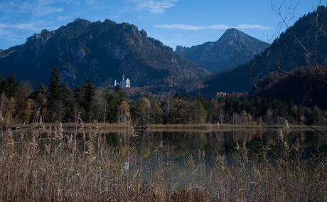 Castles Neuschwanstein L Hohenschwangau Schwansee Lake Editorial Stock ...