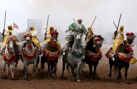 Traditional Moroccan Knights Ride Equestrian Show Editorial Stock Photo ...