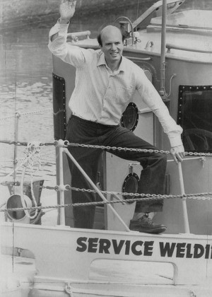 Yachtsman David Scottcowper Onboard His Converted Editorial Stock Photo ...