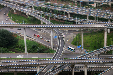 __COUNT__ The Huangjuewan Overpass, Chongqing, China - 19 Oct 2017 ...