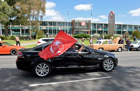 Holden Driver Waves Holden Flag Outside Editorial Stock Photo - Stock ...