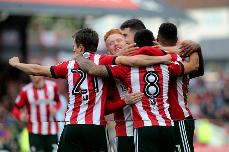 Brentford Players Congratulate No 8 Nico Editorial Stock Photo - Stock ...