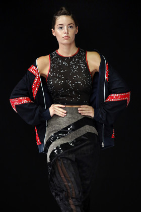 Model Presents Creation Label Hidramani During Editorial Stock Photo ...