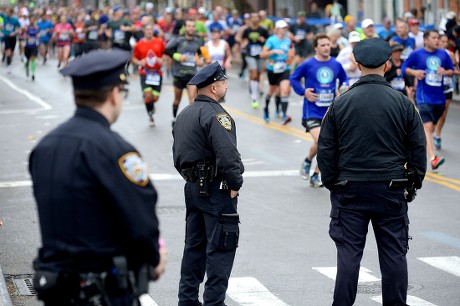 Members Nypd Along Route New York Editorial Stock Photo - Stock Image ...