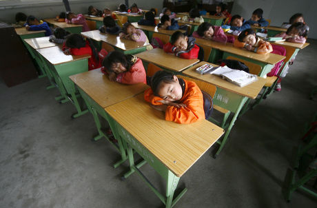 Primary School Children Take Noon Nap Editorial Stock Photo - Stock ...