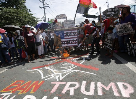 Filipino Protesters Burn Mock Us Flag Editorial Stock Photo - Stock ...