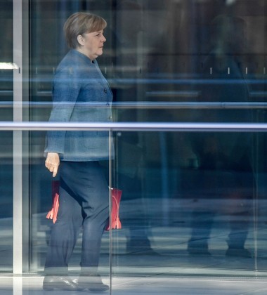German Chancellor Angela Merkel Walks Reichtag Editorial Stock Photo ...