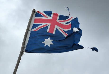 Torn Australian Flag Flies On Property Editorial Stock Photo - Stock ...