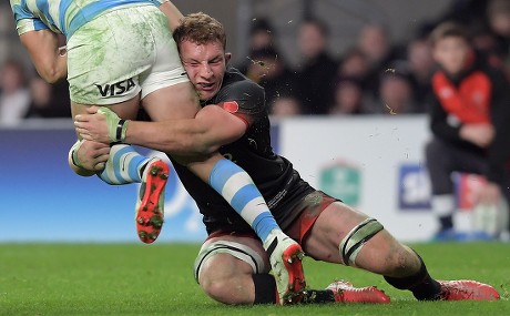 Englands Sam Underhill Puts Crunching Tackle Editorial Stock Photo ...
