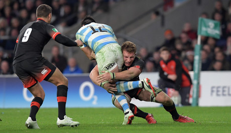 Englands Sam Underhill Puts Crunching Tackle Editorial Stock Photo ...