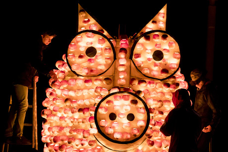 Lantern procession in Richterswil, Switzerland - 11 Nov 2017 Stock ...