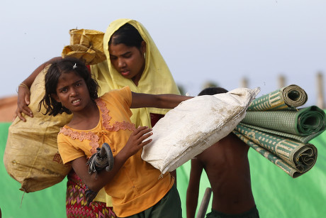 Rohingya Refugee Children Makeshift Camp Beach Editorial Stock Photo ...