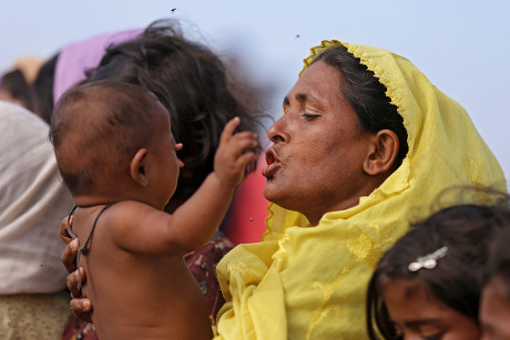 Rohingya Refugee Holds Her Son Makeshift Editorial Stock Photo - Stock ...