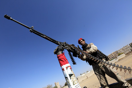 Houthi Fighter Mans Heavy Caliber Machine Editorial Stock Photo - Stock ...
