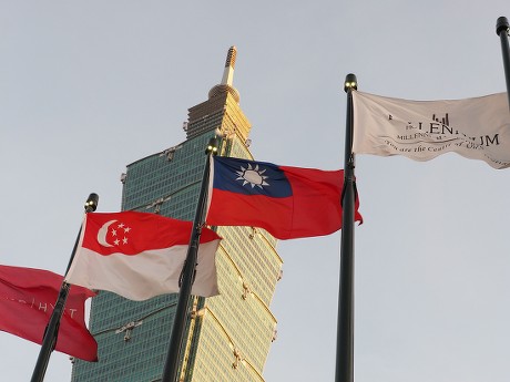 Taiwans National Flag 3l Flies Beside Editorial Stock Photo - Stock ...