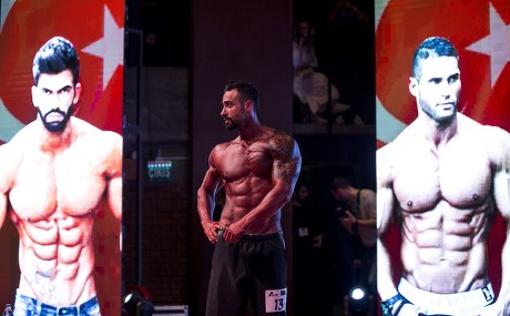 Contestant Poses During Show Turkey Bodybuilding Editorial Stock Photo ...