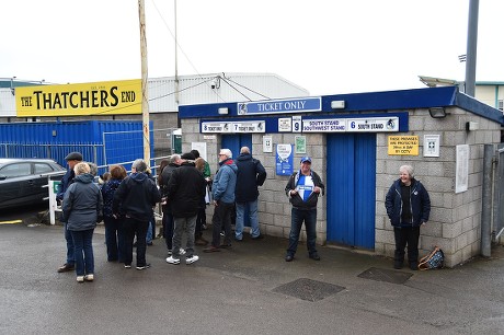 Bristol Rovers Fans Queuing Outside Turnstiles Editorial Stock Photo ...