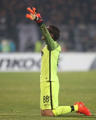 Goalkeeper Vladimir Stojkovic Partizan Celebrates During Editorial ...