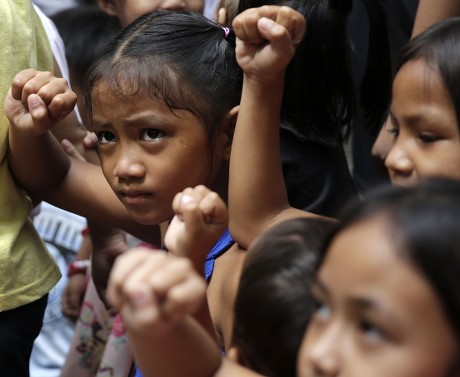 Filipino Children Gesture During Event Held Editorial Stock Photo ...