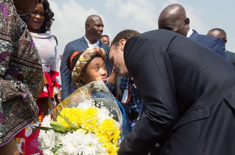 Young Girl Offering Flowers Emmanuel Macron Editorial Stock Photo ...