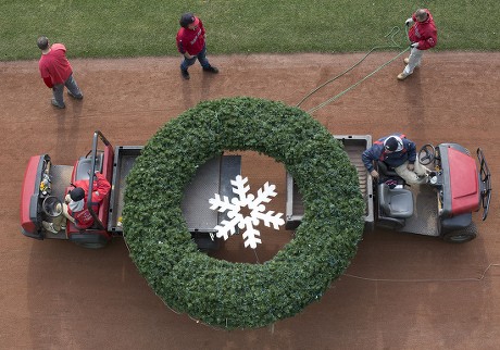 Fenway Park Grounds Crew Members Maneuver Editorial Stock Photo - Stock ...