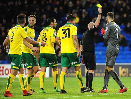Referee Alan Davies Shows Yellow Card Editorial Stock Photo - Stock ...