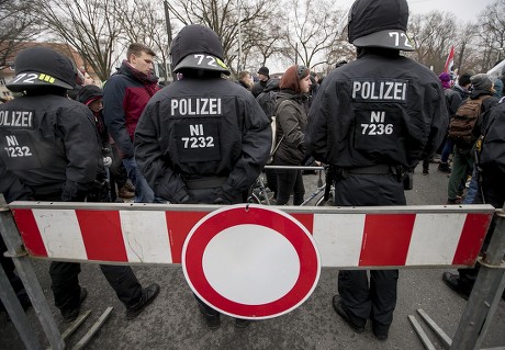 German Riot Police Stands Guard During Editorial Stock Photo - Stock ...