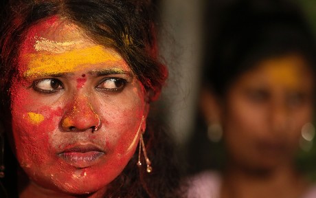 Indian Devotees Take Blessing Devadasis Mumbai Editorial Stock Photo ...
