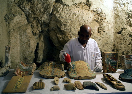 Egyptian Archaeologist Works On Restoring Items Editorial Stock Photo ...
