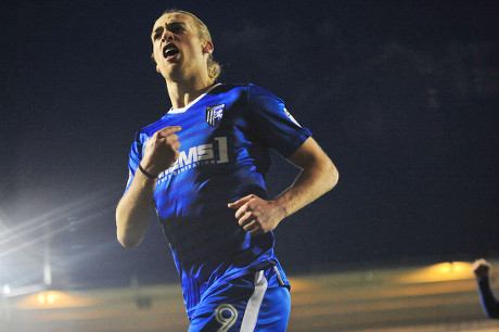 Goal Celebrations Tom Eaves Gillingham During Editorial Stock Photo ...